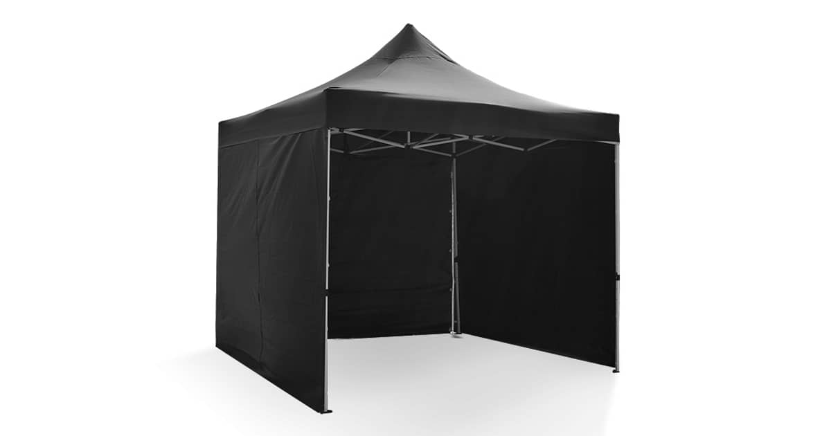 Great White Pop Up Gazebo Enclosed 3m x 3m Black | Trade Tested NZ