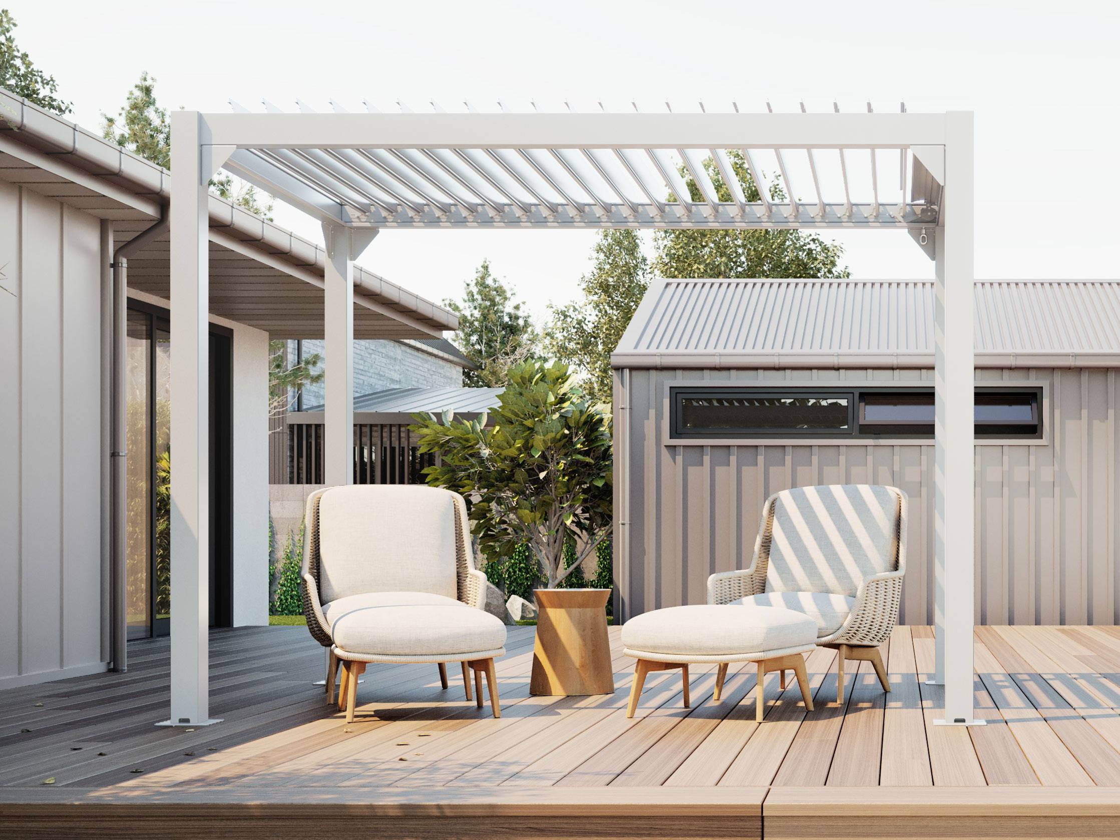 Louvre Roof System 2m x 3m White - Louvre Roof Systems - Patio Covers - Shade & Shelter - Home ...