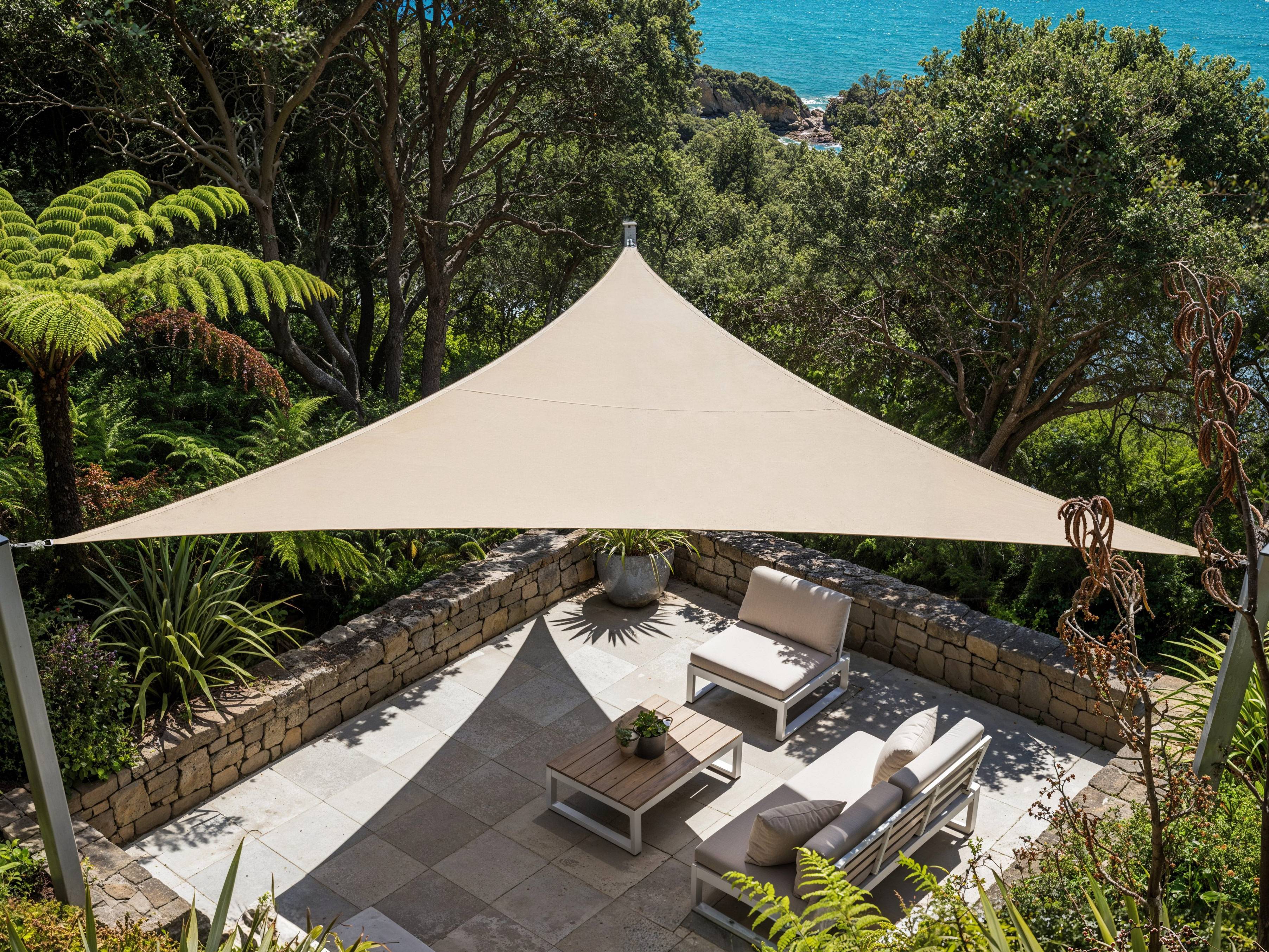 Shade Sail Right Angle Waterproof 280gsm 3.6m x 5m Beige - Shade Sails ...