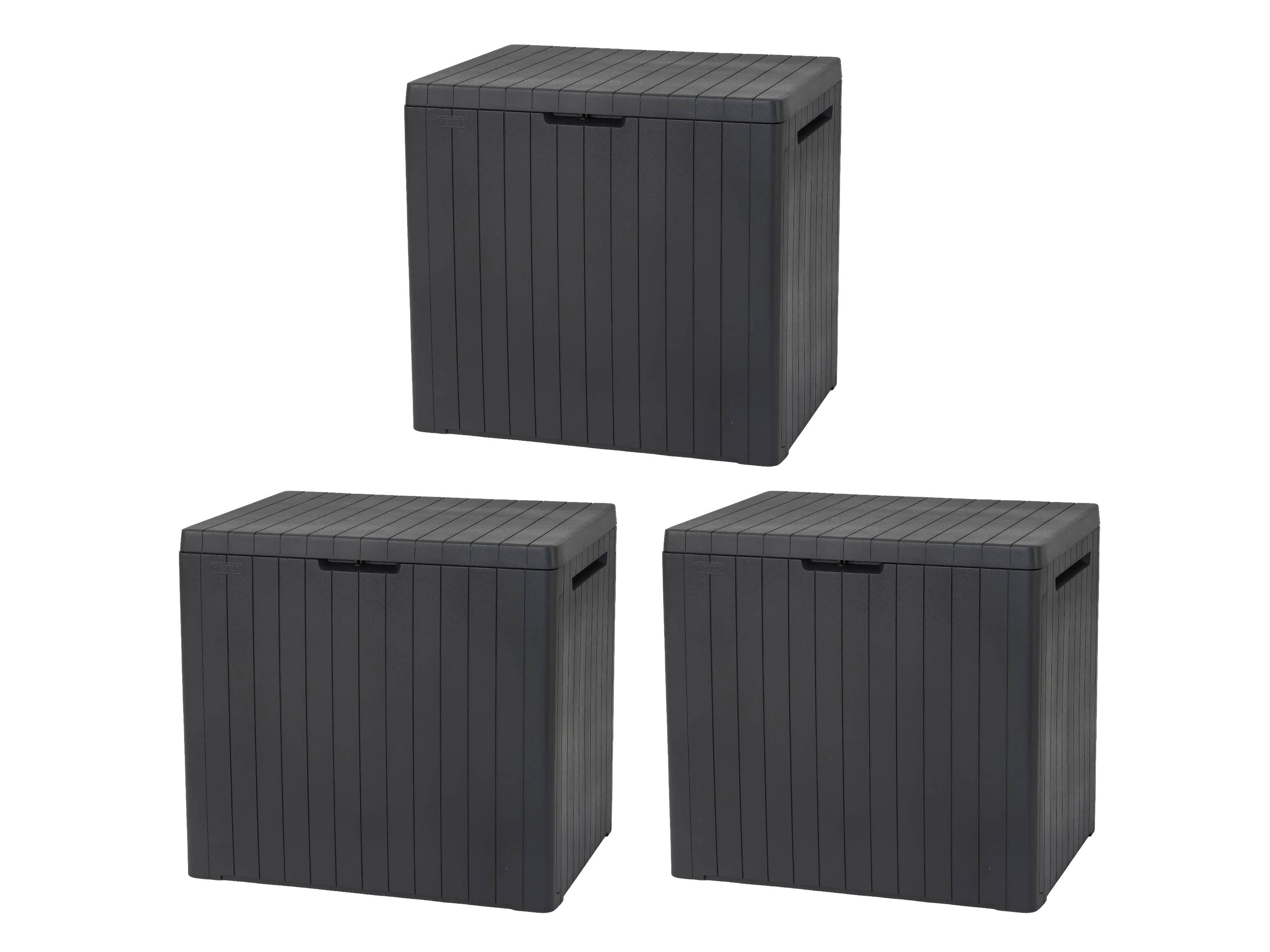 Keter City Storage Box 113L - 3 Pack - Cushion Storage Boxes - Storage ...