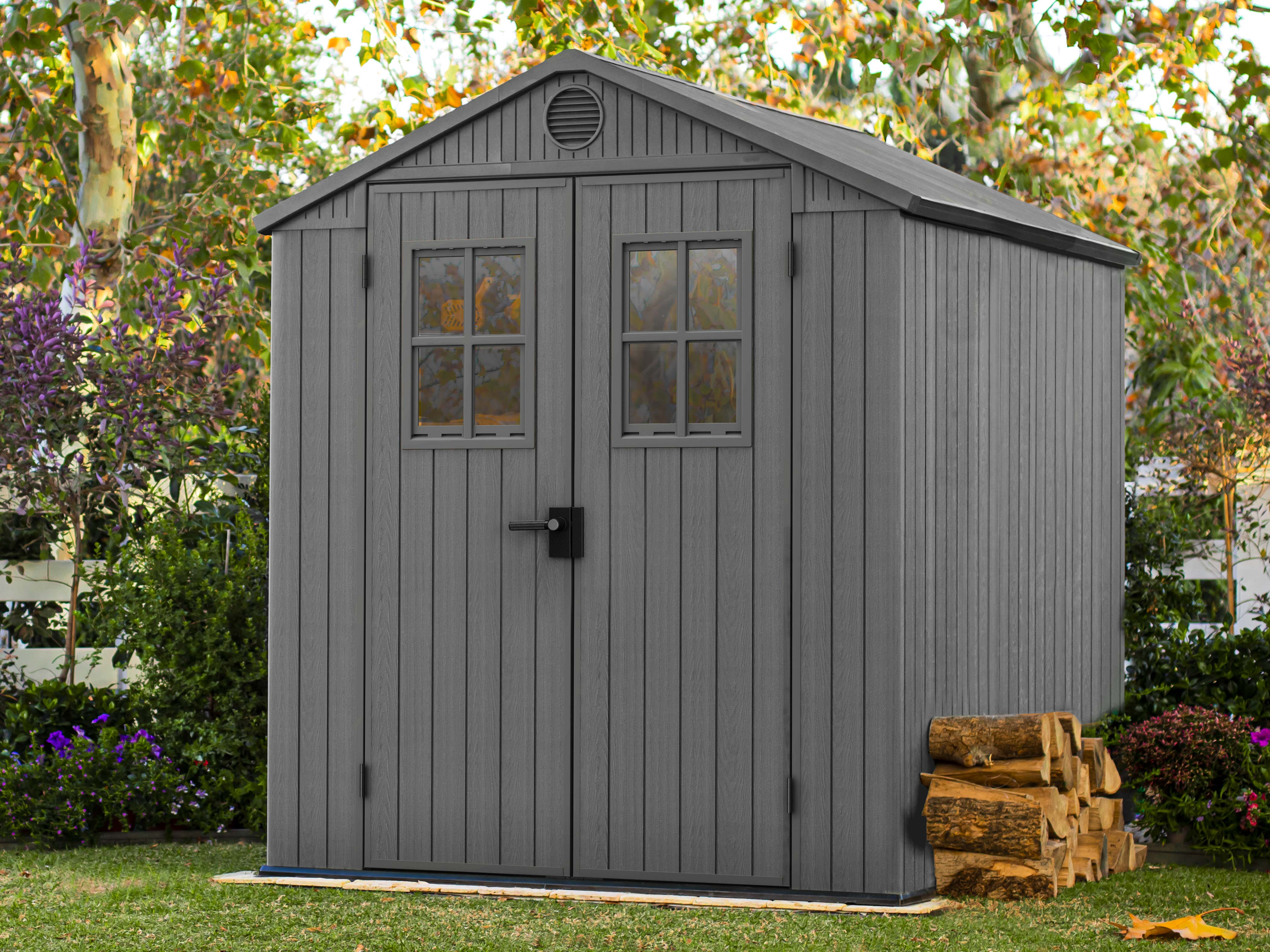 Keter Darwin 6x8 Shed 1.90m x 2.44m Grey - Resin - Garden Sheds - Sheds ...