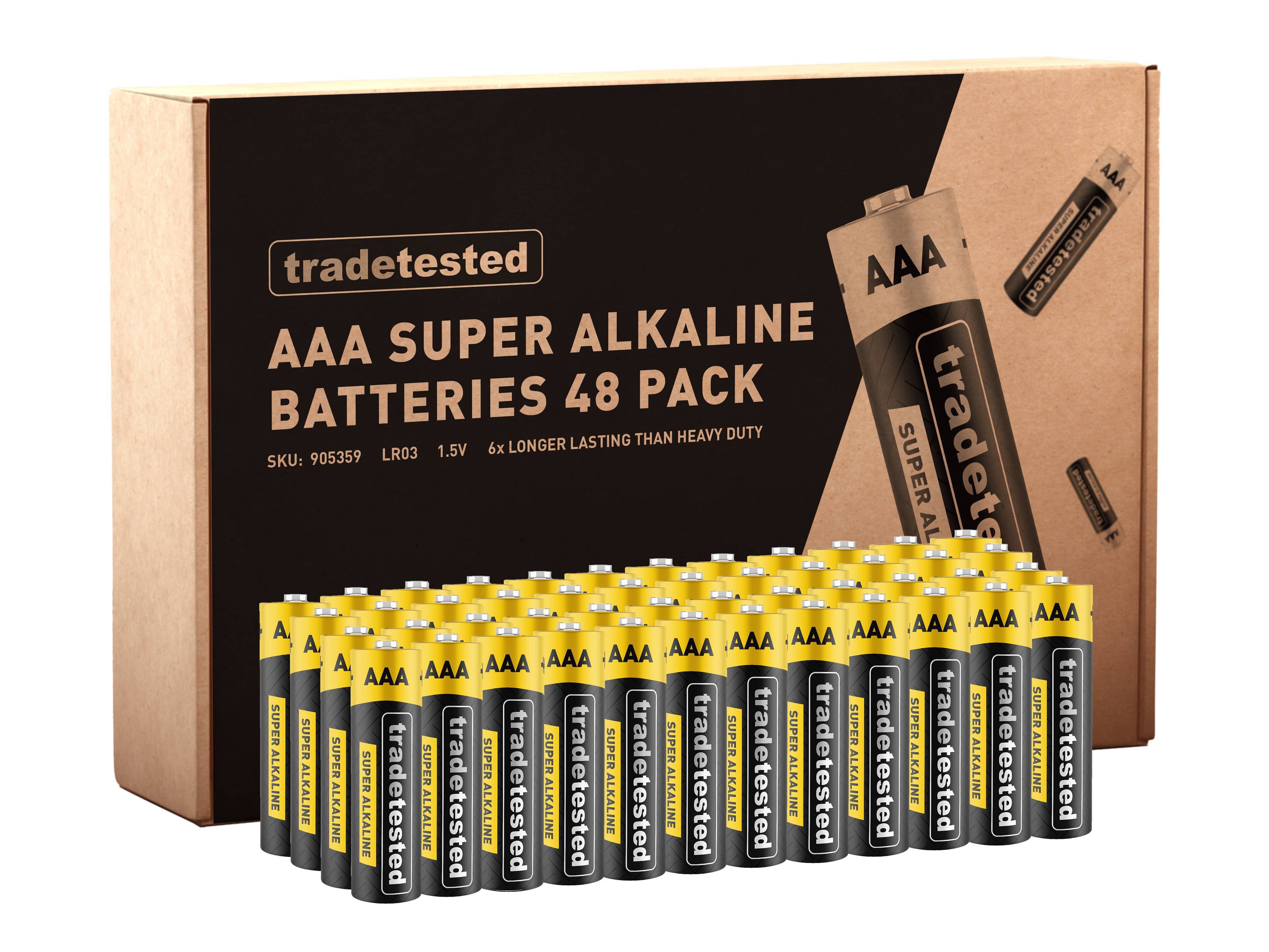 AAA Super Alkaline Batteries - 48 Pack - Batteries - Electrical - Tools ...
