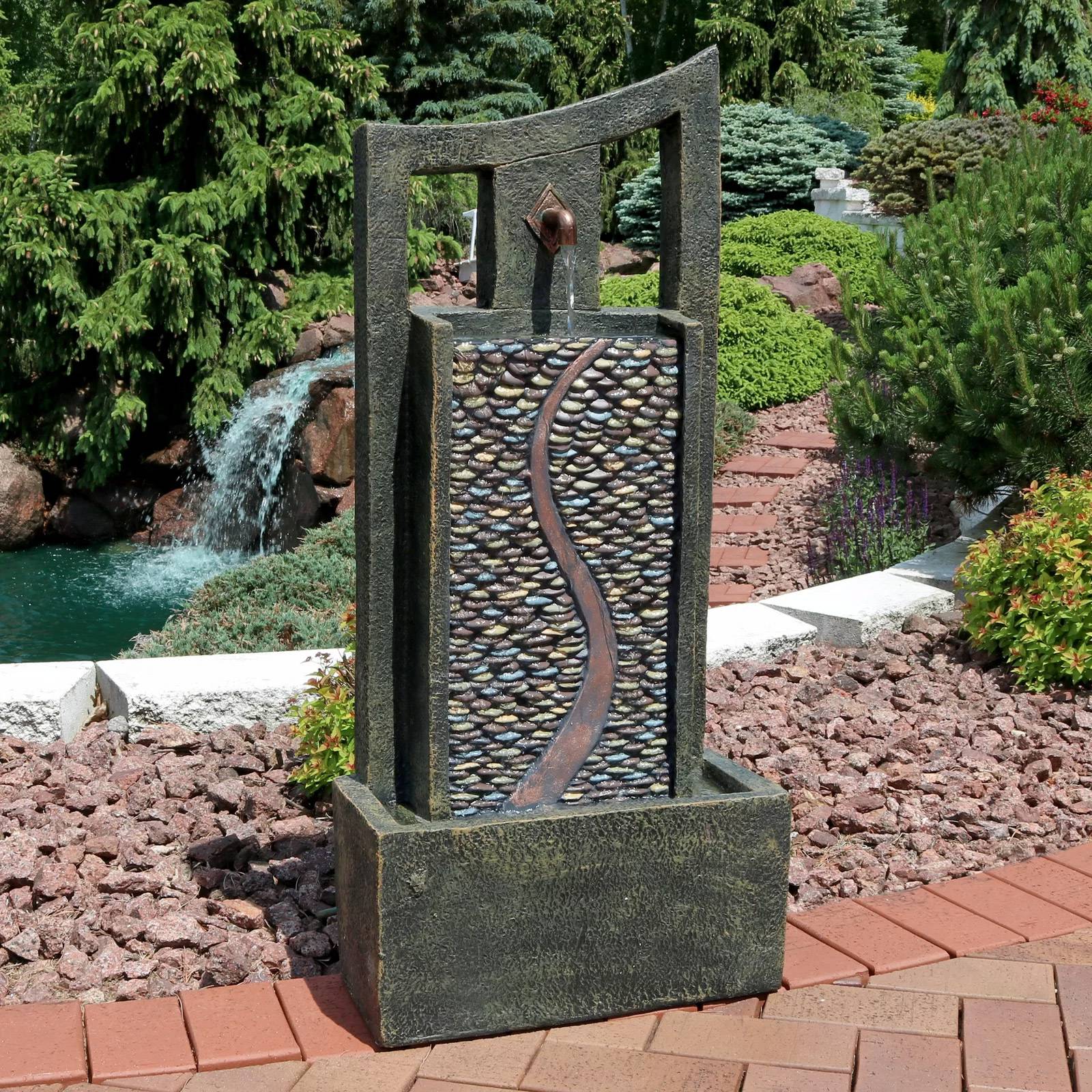Cobblestone Lane Water Feature with Solar Pump - Water Features ...