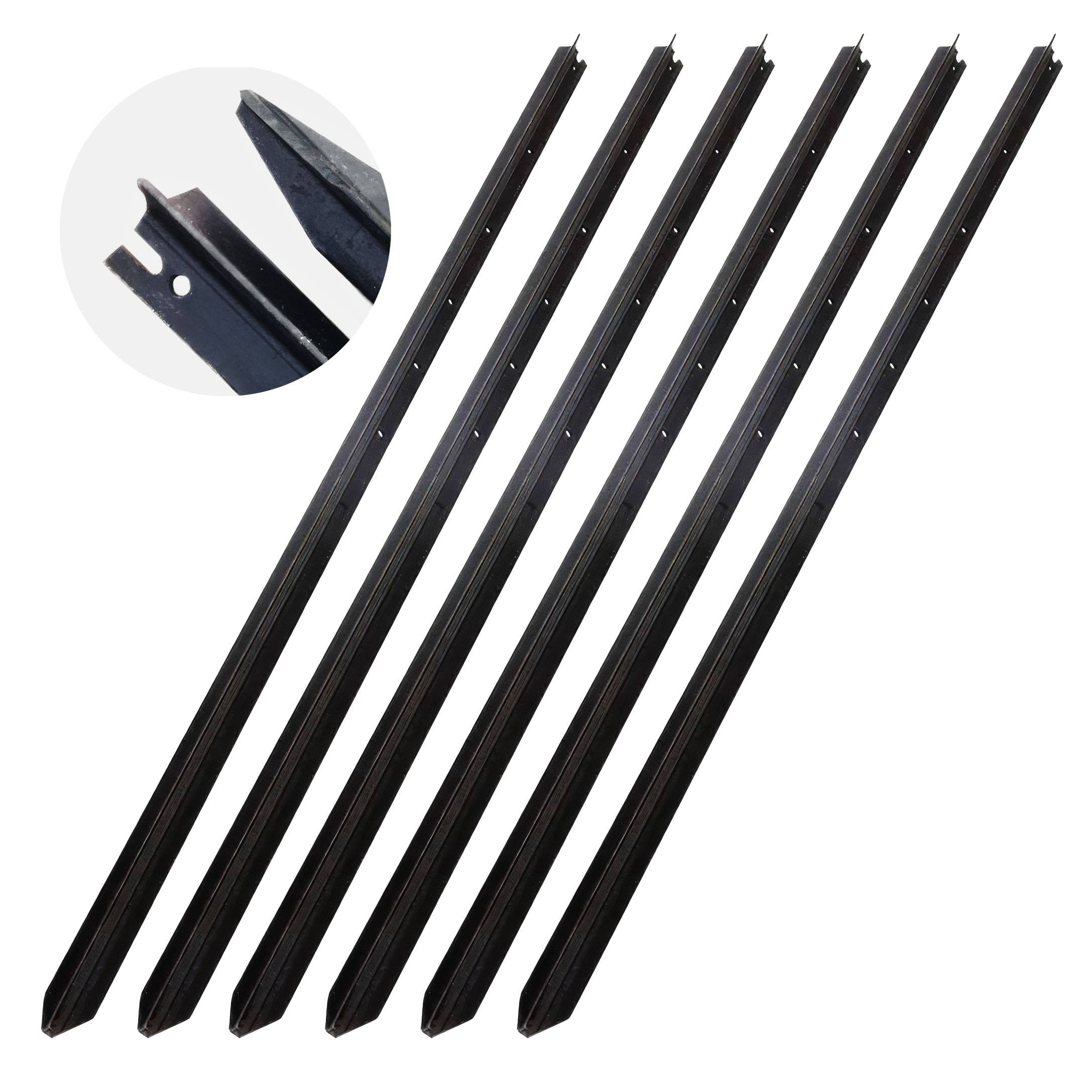 Y Post Black 1.8m 14 Hole Heavy Duty - 6 Pack - Posts & Waratah - Wire ...