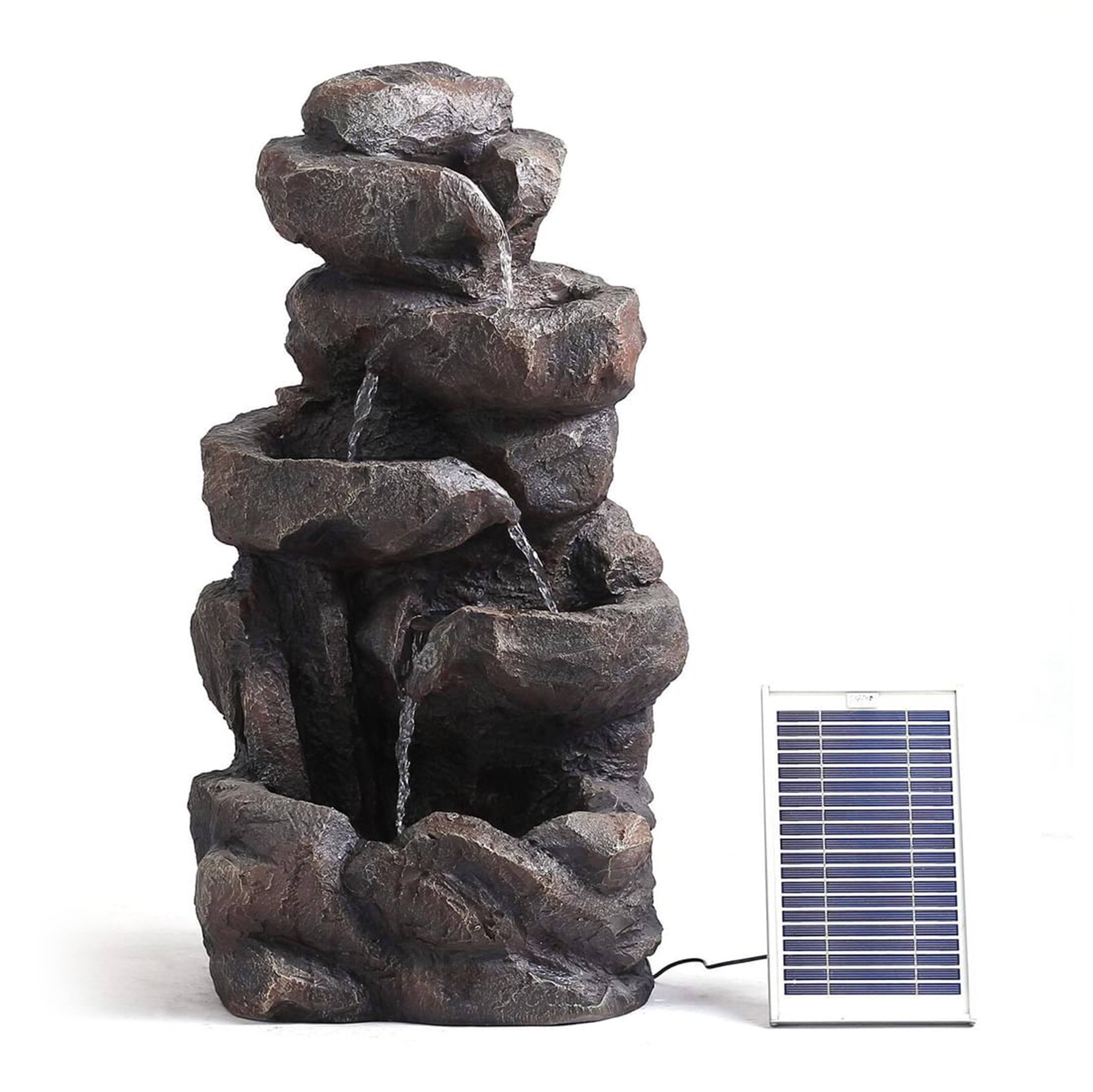 Mountain Brook Waterfall with Solar Pump - Water Features - Outdoor ...