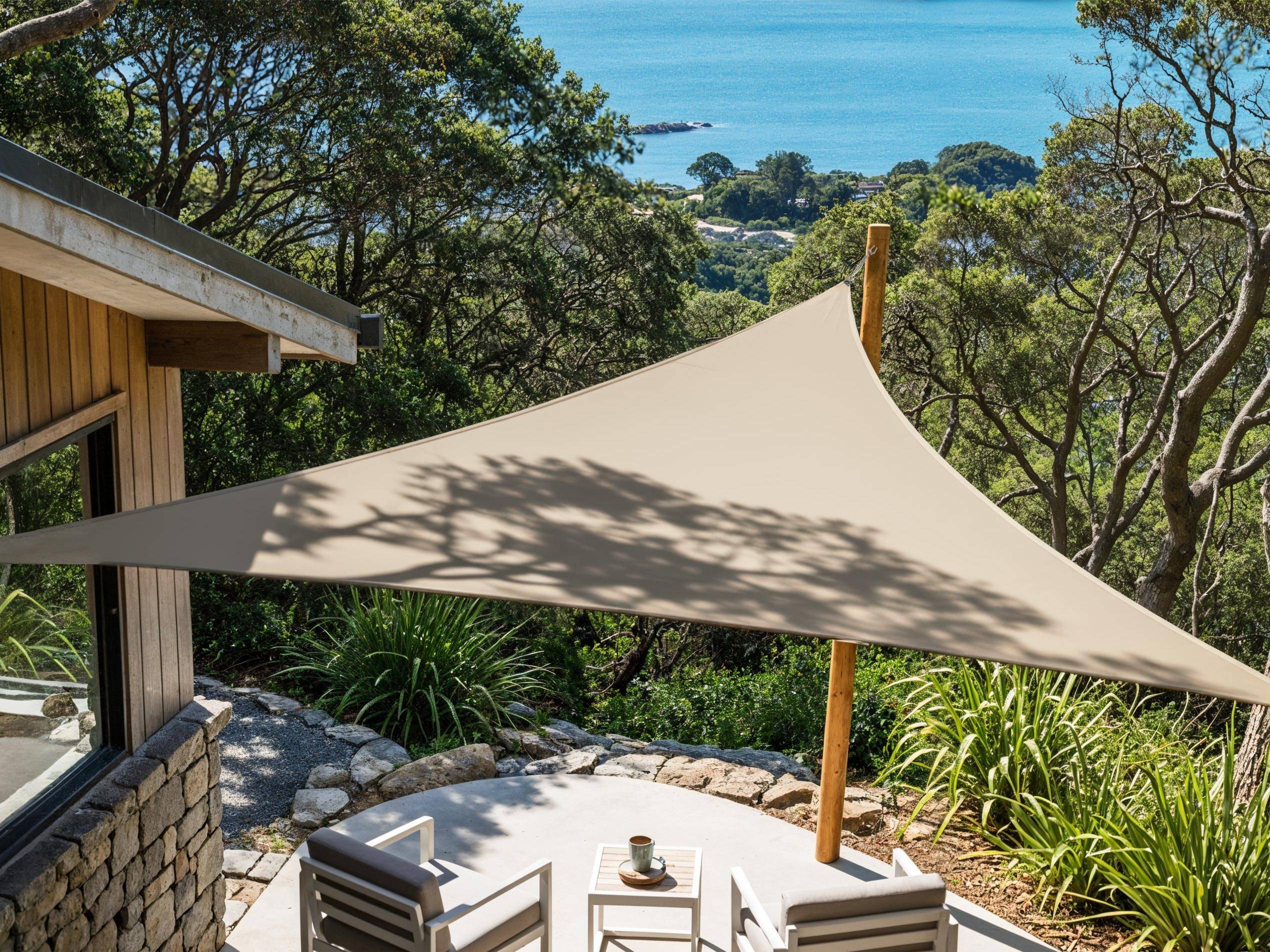 Shade Sail Triangular Permeable 280gsm 3.6m Natural - Shade Sails ...