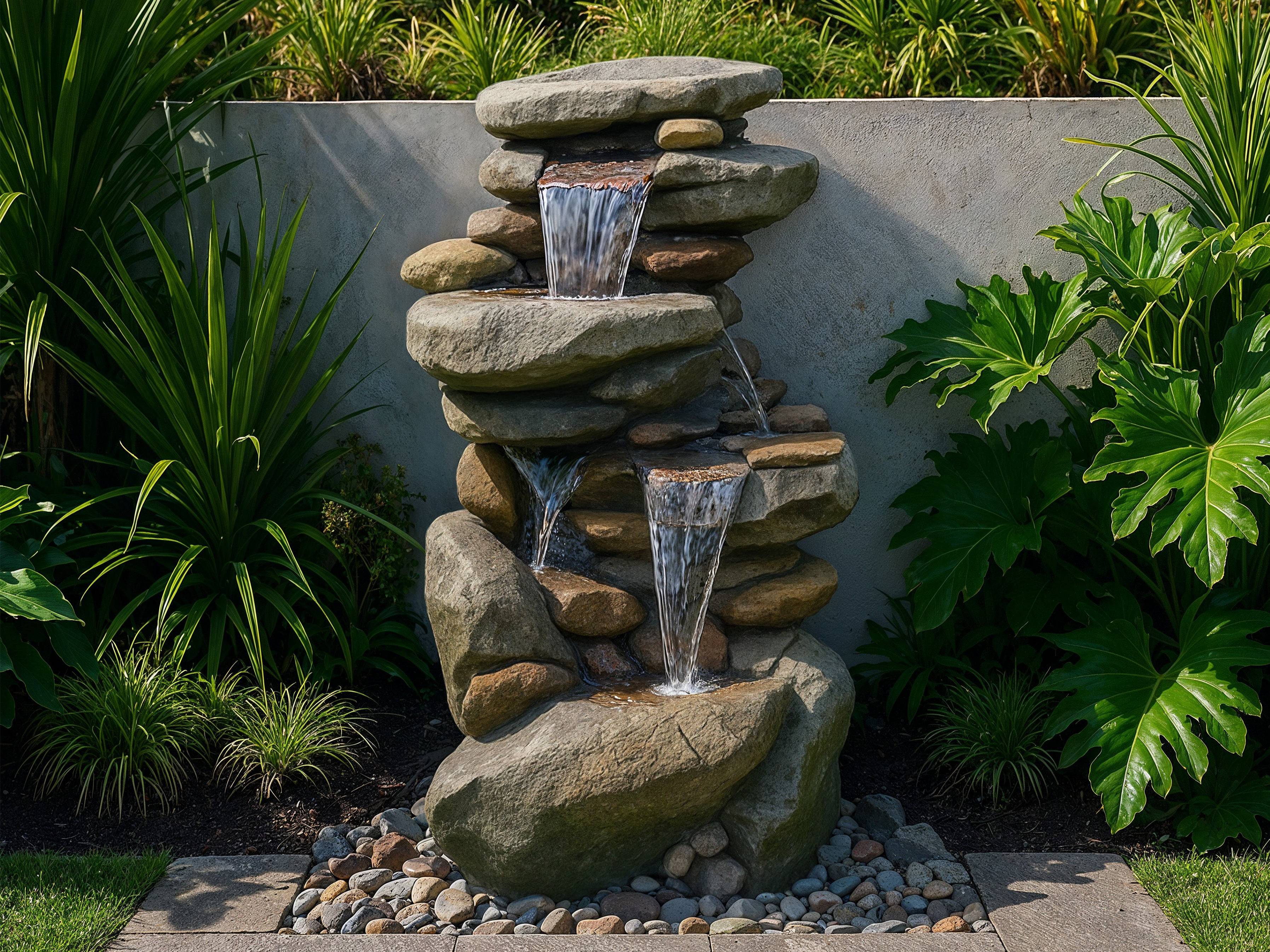Babbling Brook Water Feature with Pump & Light - Water Features ...