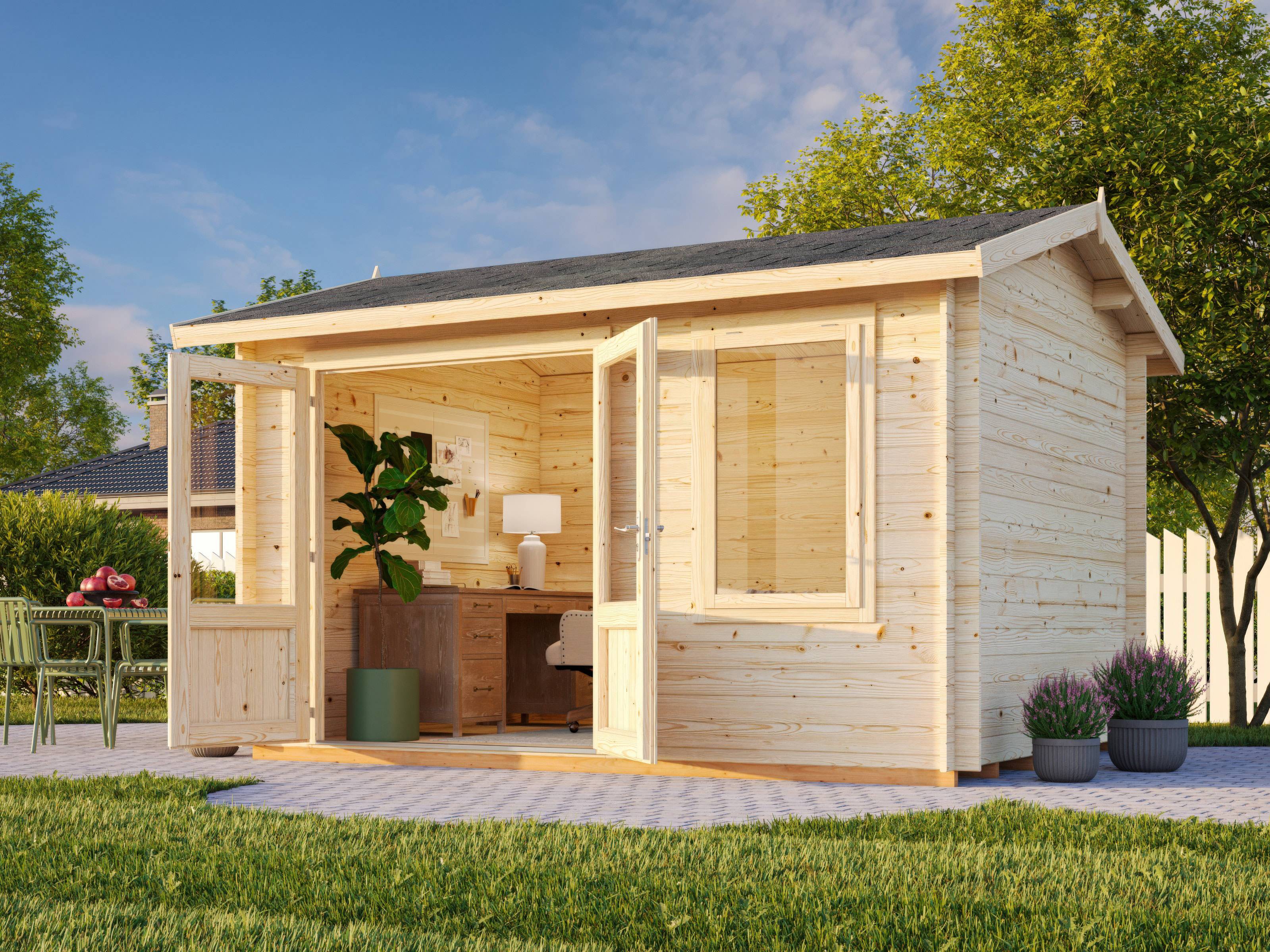 Log Cabin Garden House Iris 3.6m x 2.7m - Cabins & Studios - Sheds ...