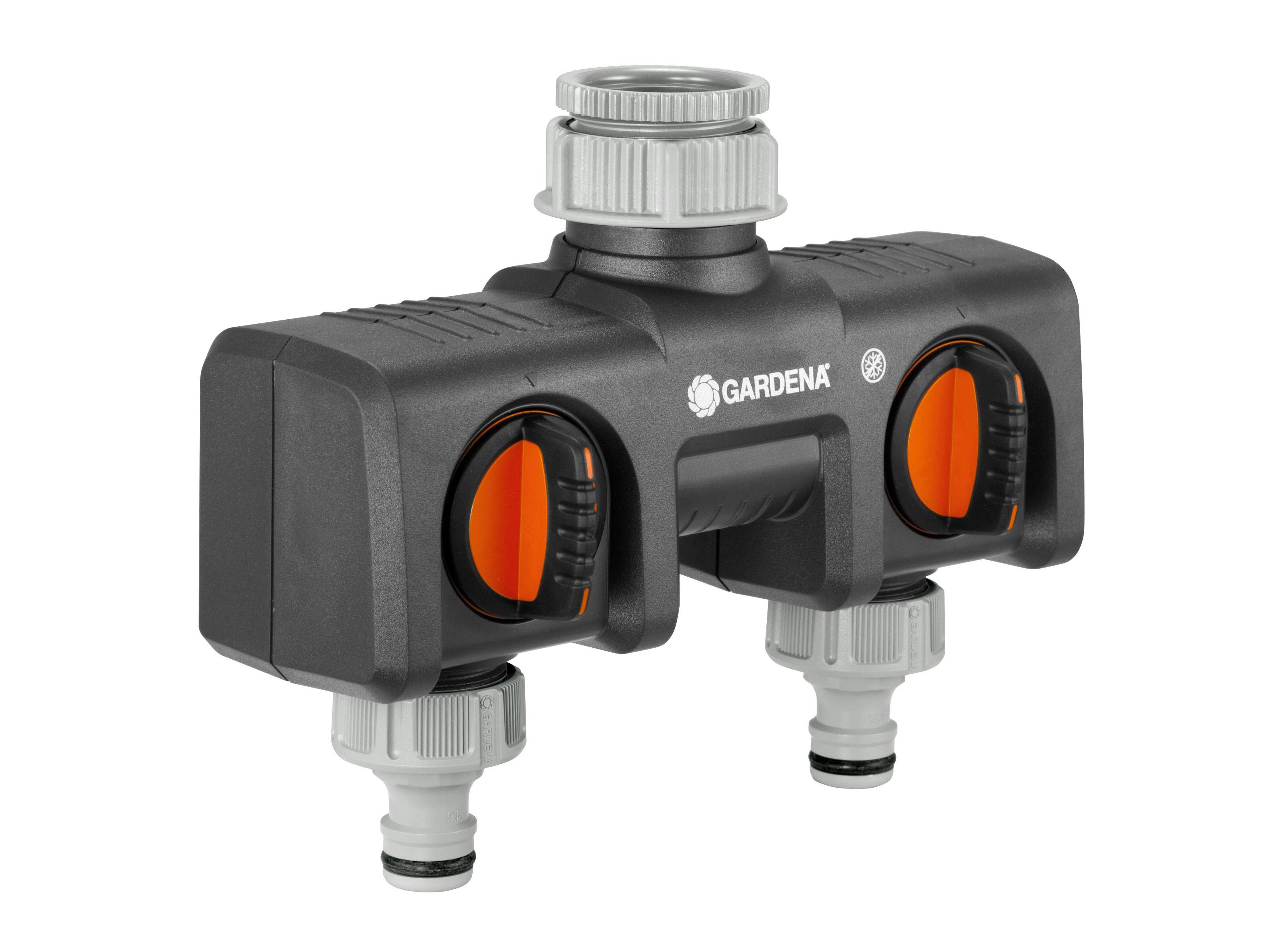 Gardena Twin Tap Connector Adjustable 3/4" + 1" Thread - Fittings ...