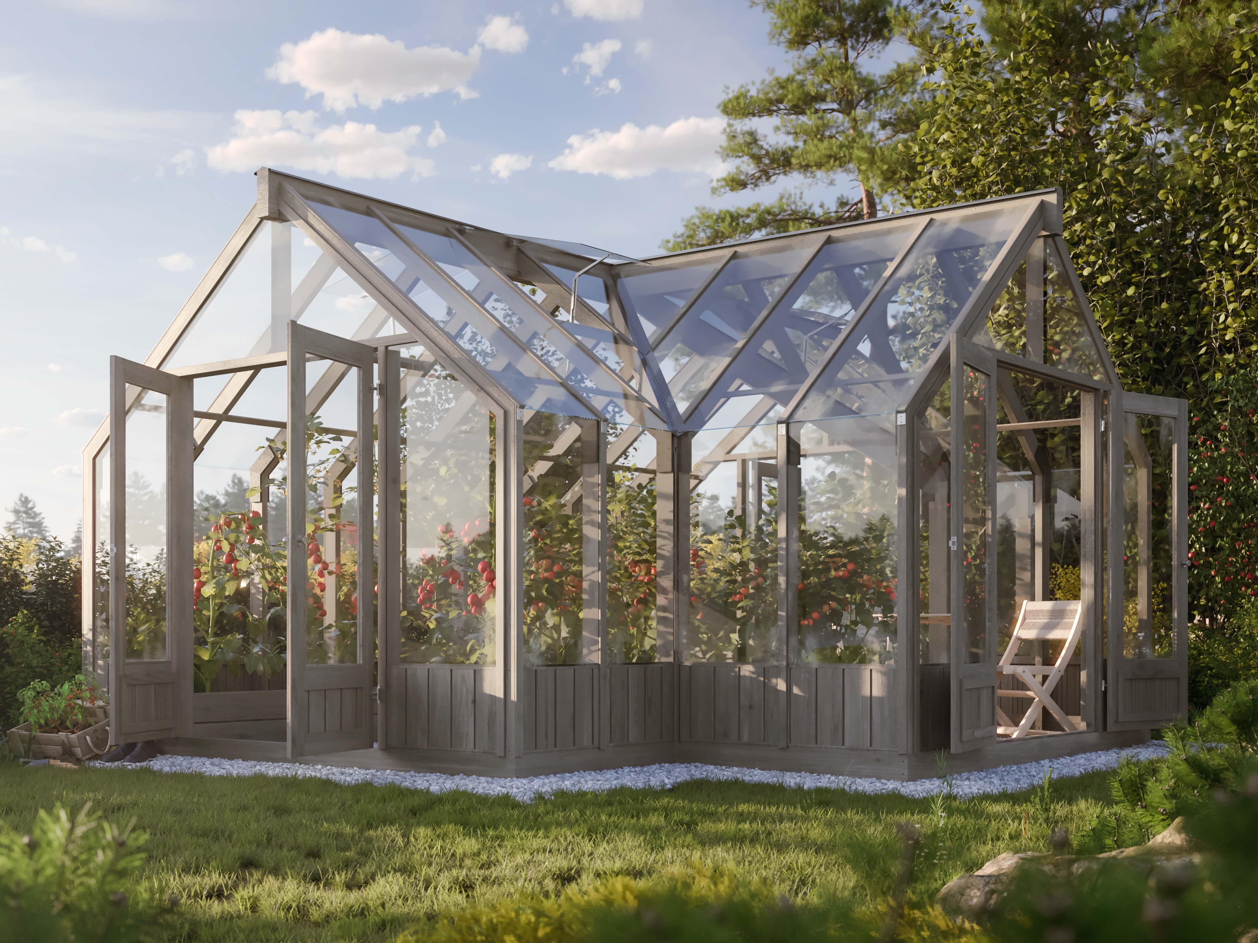 Glasshouse Emilia 4.2m x 5.4m - Professional - Greenhouses - Gardening ...