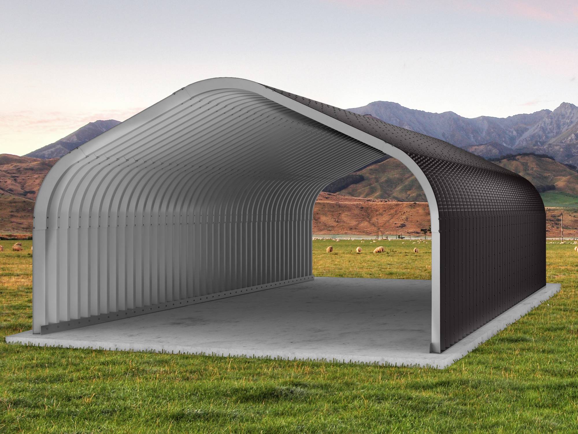 Arch Building 6.1m x 12.87m x 3.68m Ironsand - Arch Buildings - Sheds ...