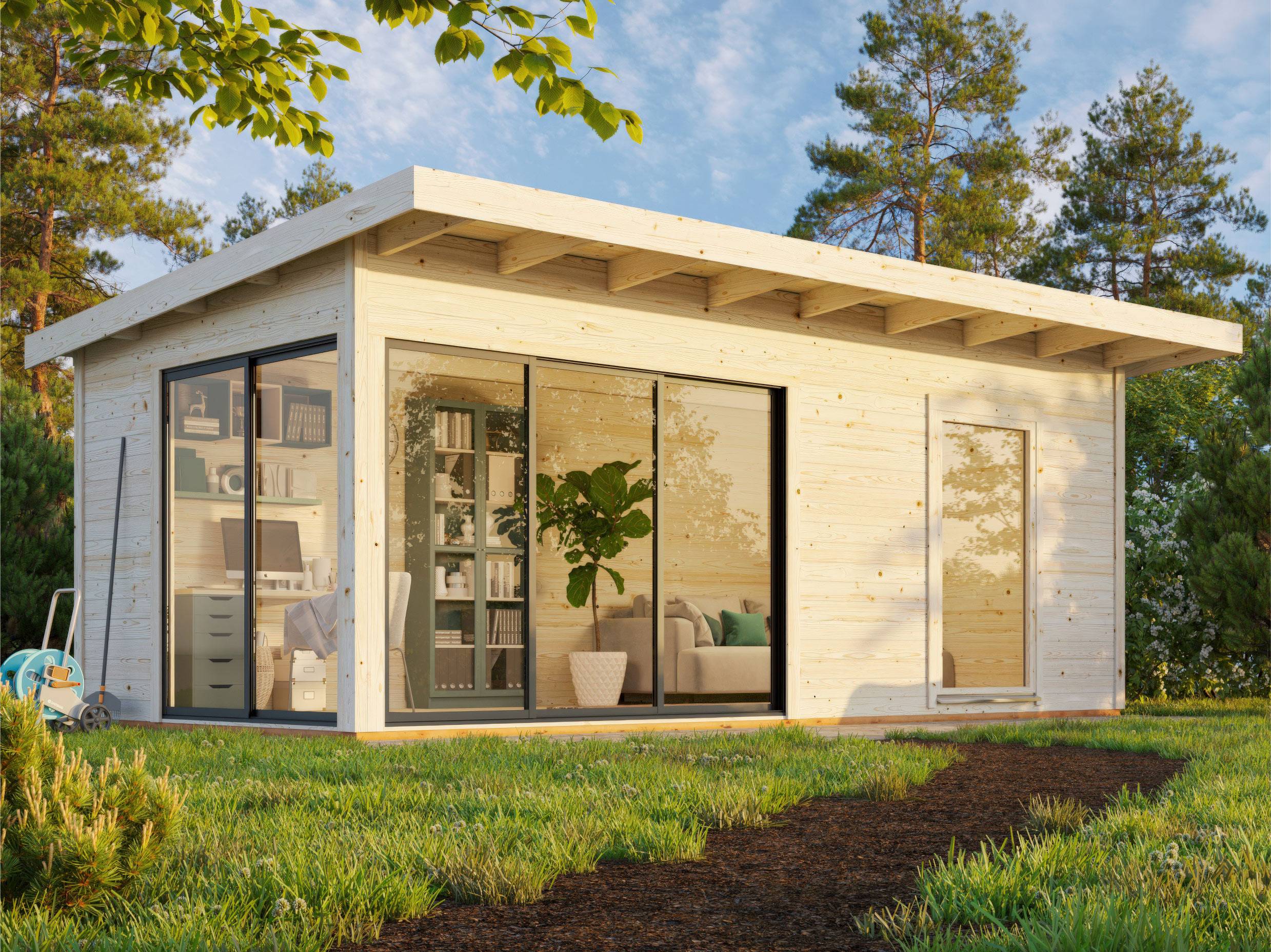 Log Cabin Garden House Andrea Slide Plus 6.0m x 3m - Cabins & Studios ...