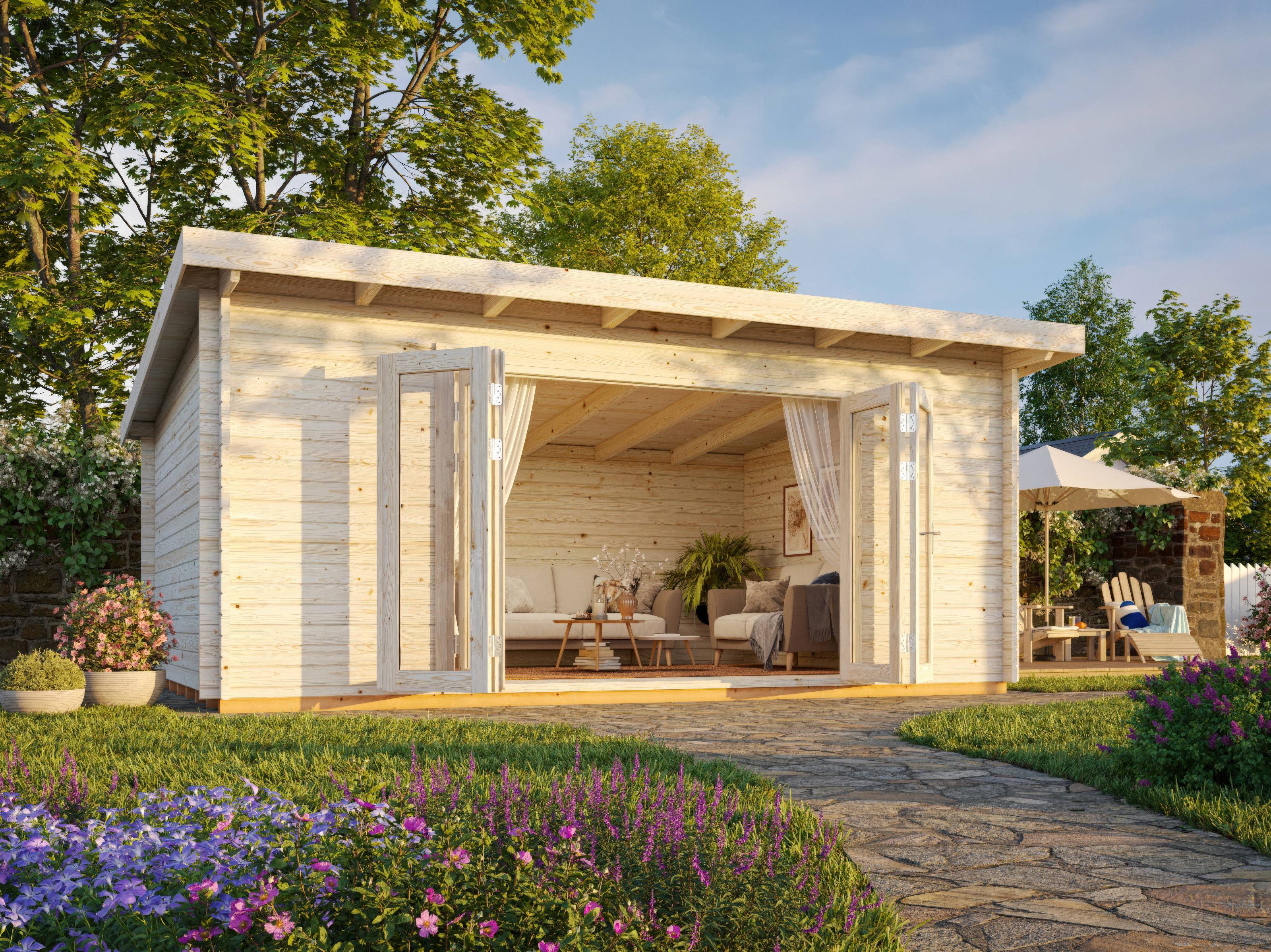 Log Cabin Garden House Lea 5.3m x 3.8m - Cabins & Studios - Sheds ...